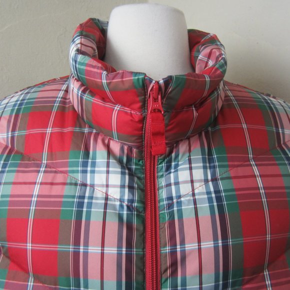 Lands' End | Jackets & Coats | Lands End Red Plaid Full Zip Puffer Down ...